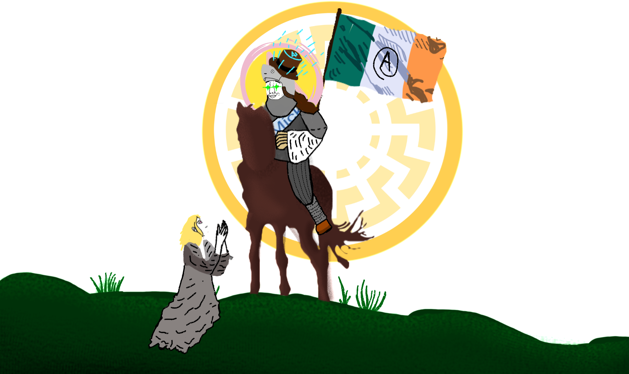 SoyBooru - Post 95891: armor atheistcuck chud clothes conquistador flag flag:ireland glowing ...
